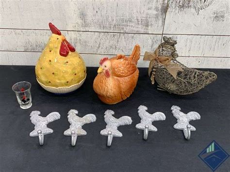 Chicken Cookie Jar Hooks Wire Basket Etc Estate Details