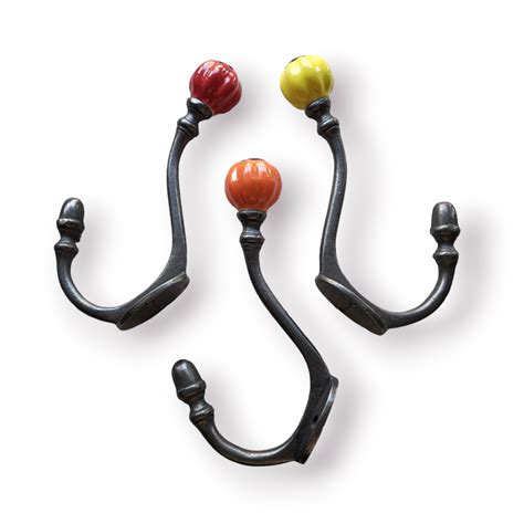 Acorn Hook With Ceramic Shell Tip 9 Colours Period Features