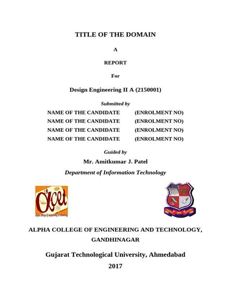 Design Engineering Report Format For 5th Sem Pdf