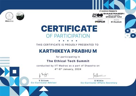 Ethicaltech Shaastra2024 Techethics Iitmadras Learningjourney Karthikeya Prabhu M