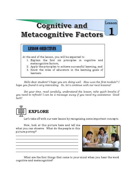 Module 2 Lesson 1 Pdf Pdf Metacognition Learning