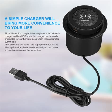 Inbouw Magnetische Oplader Met Usb Poorten Valt Prachtig Weg In Uw Bureau 2 Usb Poorten Qi