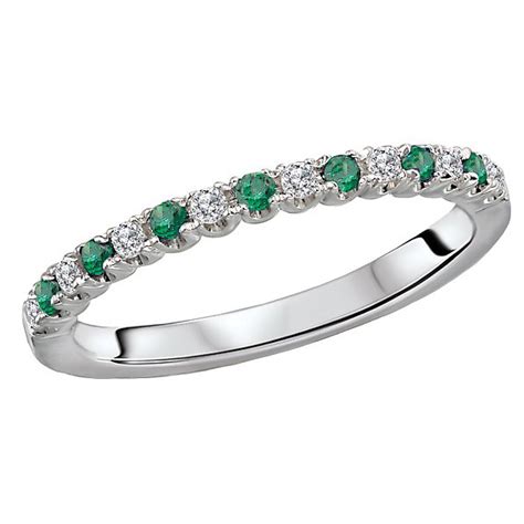 14k White Gold 14 Ct Tsavorite And 12 Ct Diamond Stackable Ring Ki