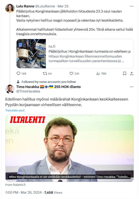 Etkö Osaa Yhtään Hävetä Liikenneministeri Lulu Ranne Uusi Suomi Puheenvuoro