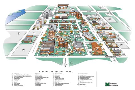 Campus Map Marshall University Marshall University 1837