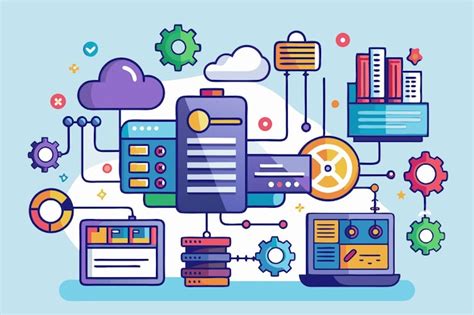 A Vibrant Illustration Showcasing Various Customizable Data Processing