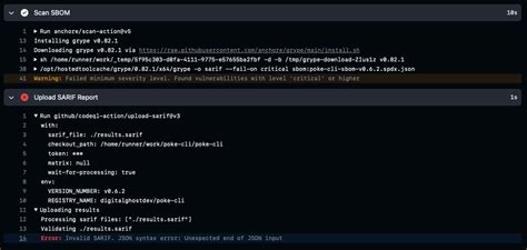 Github Action Failing With Sarif Upload General Anchore Community