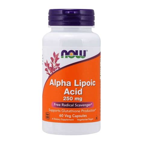 Now Alpha Lipoic Acid 250 мг 60 капсули 3865 Алфа Липоева кисел