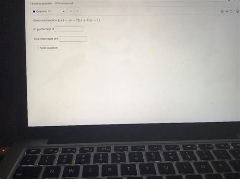 Solved 14 Points Possible 0 14 Answered Given The Function Chegg Com