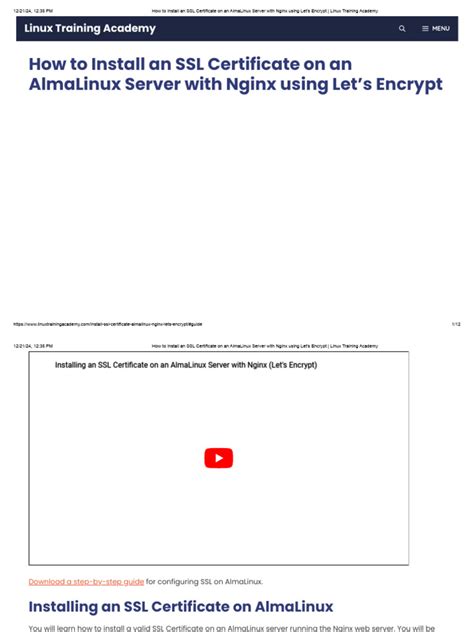 How To Install An Ssl Certificate On An Almalinux Server With Nginx