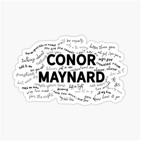 Conor Maynard Lyrics Sticker By Janesfandesigns Redbubble