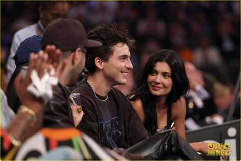 Timothee Chalamet Watches Knicks Win With Kylie And Kendall Jenner Sitting Next To Him Photo