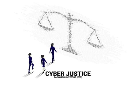 silhouette of businessman walking to justice scale from one and zero