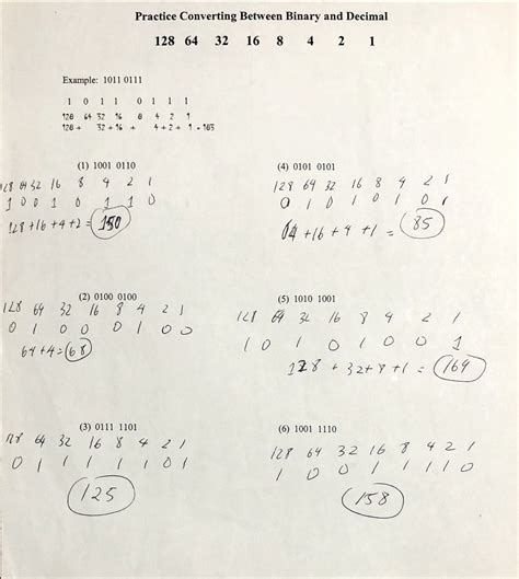 Solution Practice Converting Between Binary And Decimal Studypool