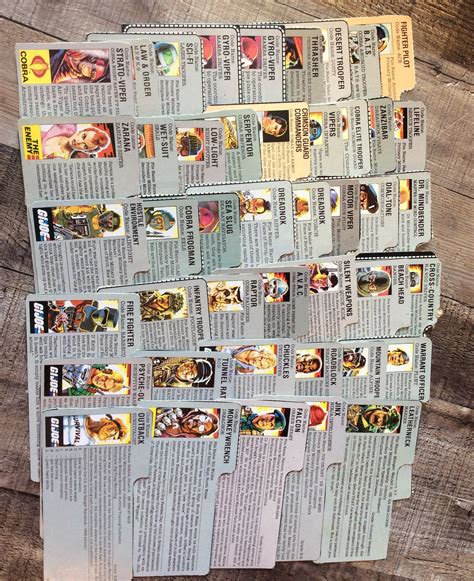 Vintage Gi Joe File Cards Lot Of Gi Joe Fact Cards 1980s Vintage Gi