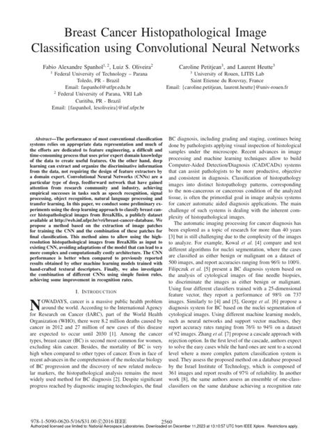 breast cancer histopathological image classification using