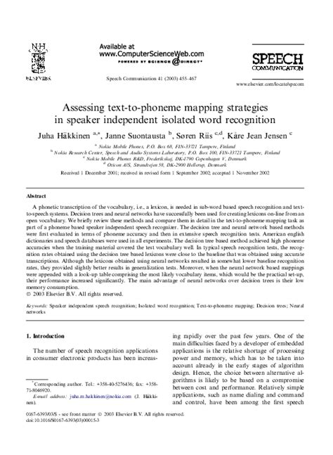pdf assessing text to phoneme mapping strategies in speaker