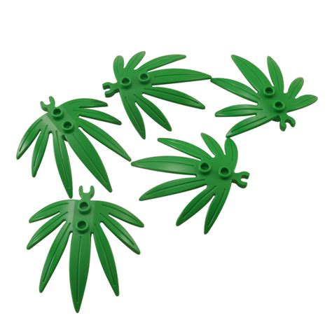 Lego Plant Leaves Swordleaf 6x5 With Clip Lime Green 10884 For Sale