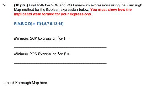 Solved Pts Find Both The SOP And POS Minimum Chegg