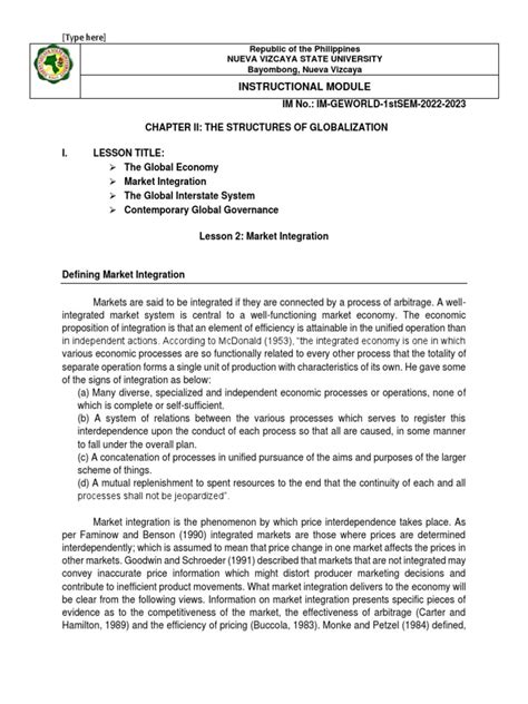 Market Integration Pdf Market Economics Economies Of Scale