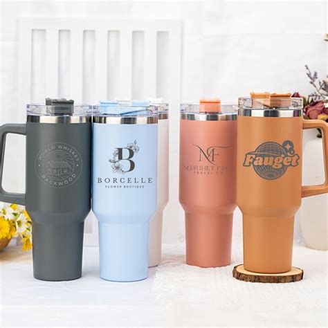 Logo Tumbler With Handle Etsy