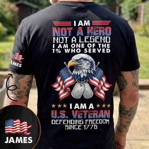 I Am A Us Veteran Defending Freedom Since 1776 Personalized Back P
