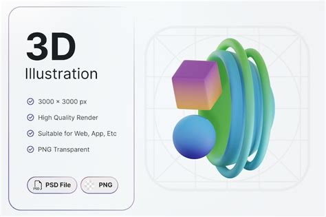 Premium Psd 3d Render Abstract Shape Round Cube Gradient Concept Modern Design