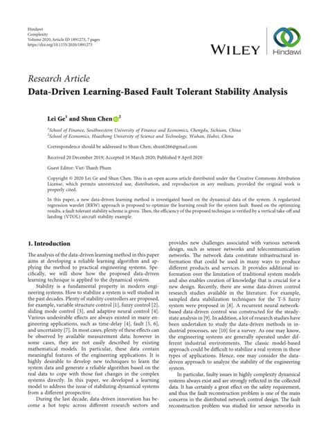 PDF Data Driven Learning Based Fault Tolerant Stability Analysis