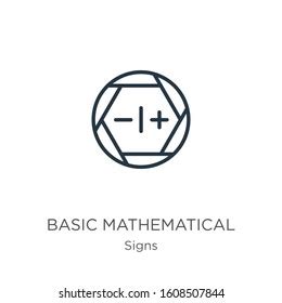Basic Mathematical Symbols Icon Thin Linear Stock Vector Royalty Free Shutterstock