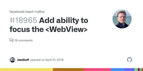 Add Ability To Focus The · Issue 18965 · Facebookreact Native · Github