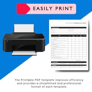 Interview Rating Sheet Interview Score Sheet Interview Scorecard Interview Rating Form Interview