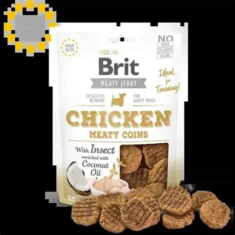 Brit Jerky Snack With Insect Meaty Coins Pollo 80gr • Salud Delta