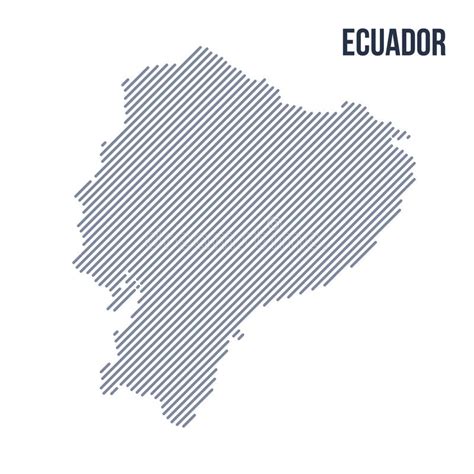 Vector Abstract Hatched Map Of Ecuador With Oblique Lines Isolated On A White Background Stock