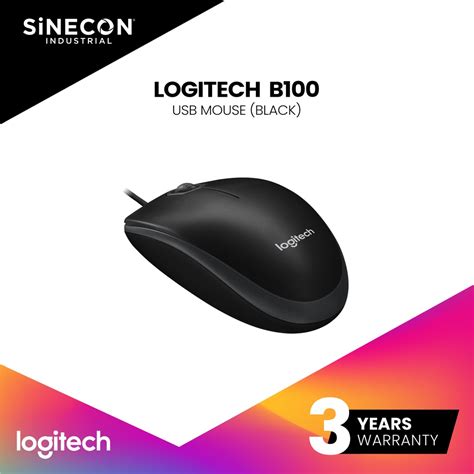 Logitech เมาส USB Mouse B100 Black Sinecon ศนยรวมสนคาไอทและเทคโนโลยอตสาหกรรม