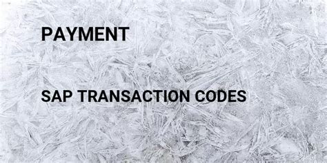 Payment Tcode In SAP Transaction Codes List