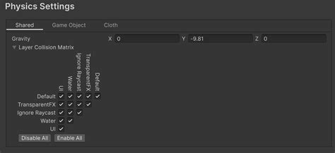 unity manual physics