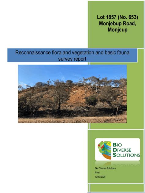 Fillable Online Reconnaissance And Targeted Flora And Vegetation Survey Fax Email Print