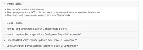 Blazor New Accordion Control V221