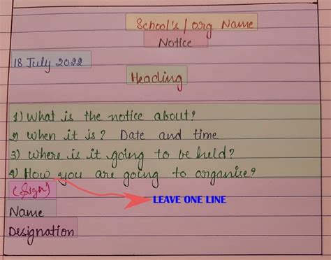Notice Writing Class Th