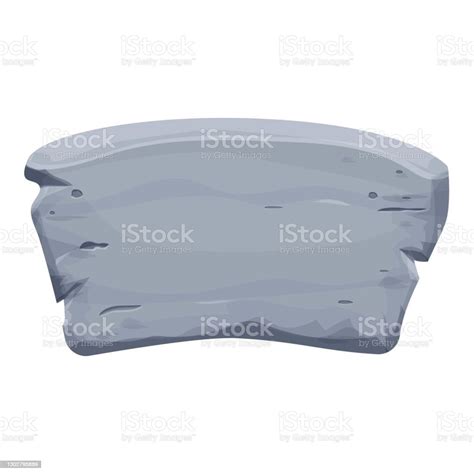 돌 태블릿 패널 흰색 배경에 고립 된 금이 요소와 질감 만화 프레임 Ui 인터페이스 웹 배너 디자인 요소에 대한 솔리드 회색 기호 사각형 모양 건설 산업에 대한 스톡 벡터