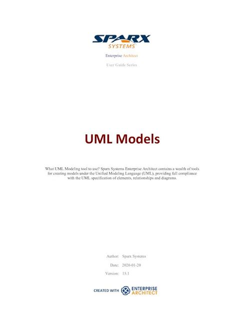 PDF Sparxsystems Com AuTable Of Contents UML Models UML Diagrams UML Structural Models