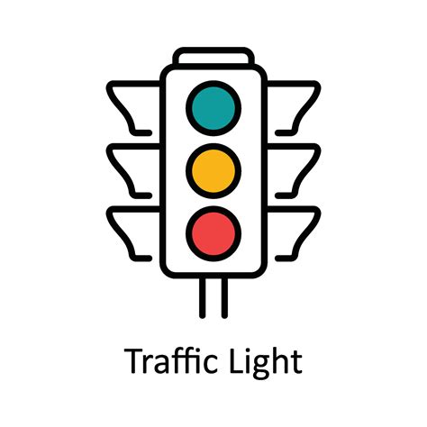 Traffic Light Vector Fill Outline Icon Design Illustration Map And