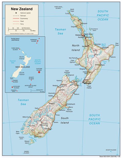Free Printable Map Of New Zealand