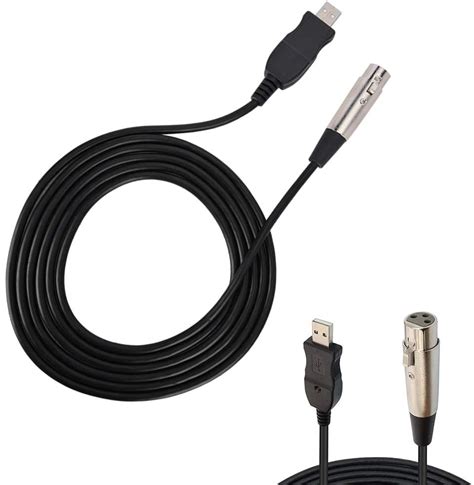Heayzoki Usb To Xlr Microphone Connection Cable Microphone Link Adapter Cord Xlr Female To Usb