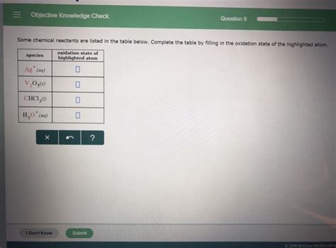 solved objective knowledge check question 9 some chemical