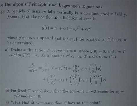 Solved 6 Hamiltons Principle And Lagranges Equations L1 A