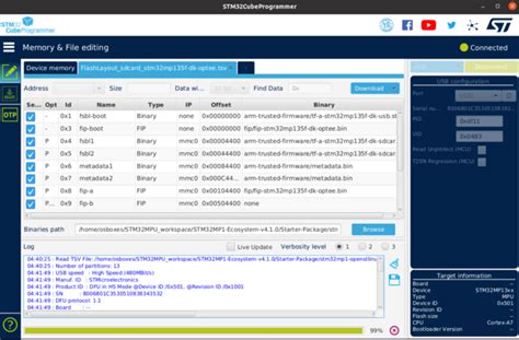file stm32cubepro gui 210 mp13dk fileselectedoptee png stm32mpu