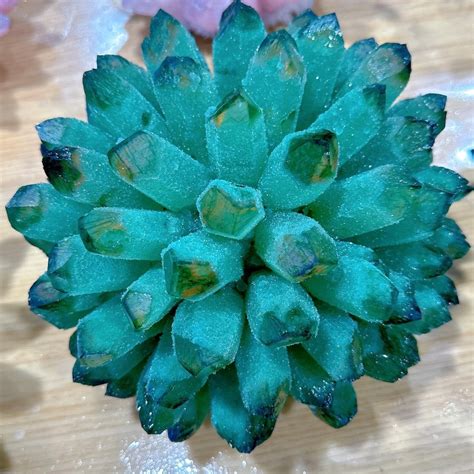 550g Rare Green Phantom Crystal Cluster Natural Geode Reiki Quartz Art