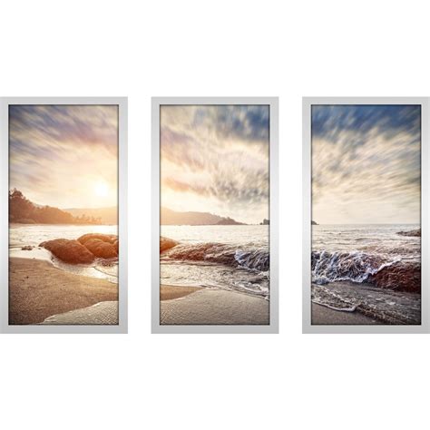 Water Stones 2 Framed Plexiglass Wall Art Set Of 3 Bed Bath And Beyond 12850695