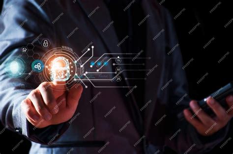 Premium Photo Cyber Security Concept Businessman Login Access Business Sensitive Information